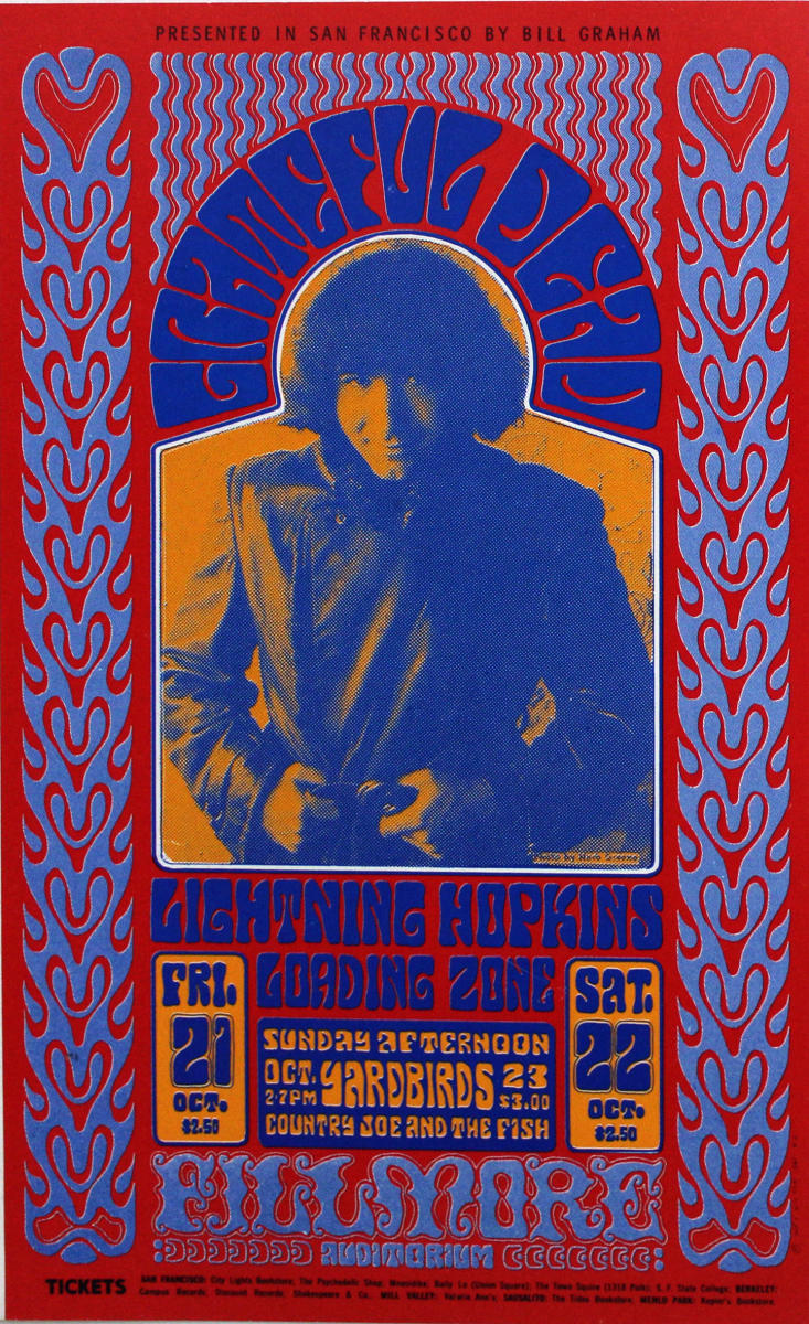 Grateful Dead Vintage Concert Postcard from Fillmore Auditorium, Oct 21 ...
