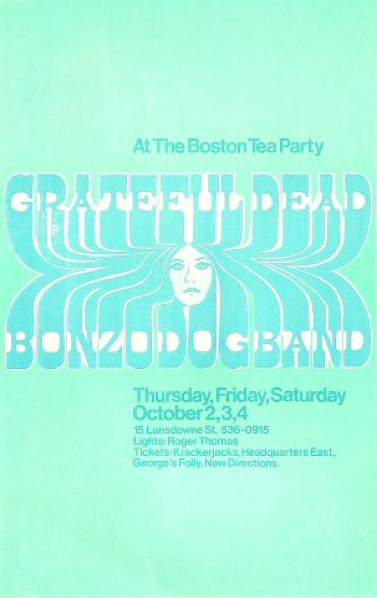 Grateful Dead Vintage Concert Handbill from Boston Tea Party, Oct 2 ...
