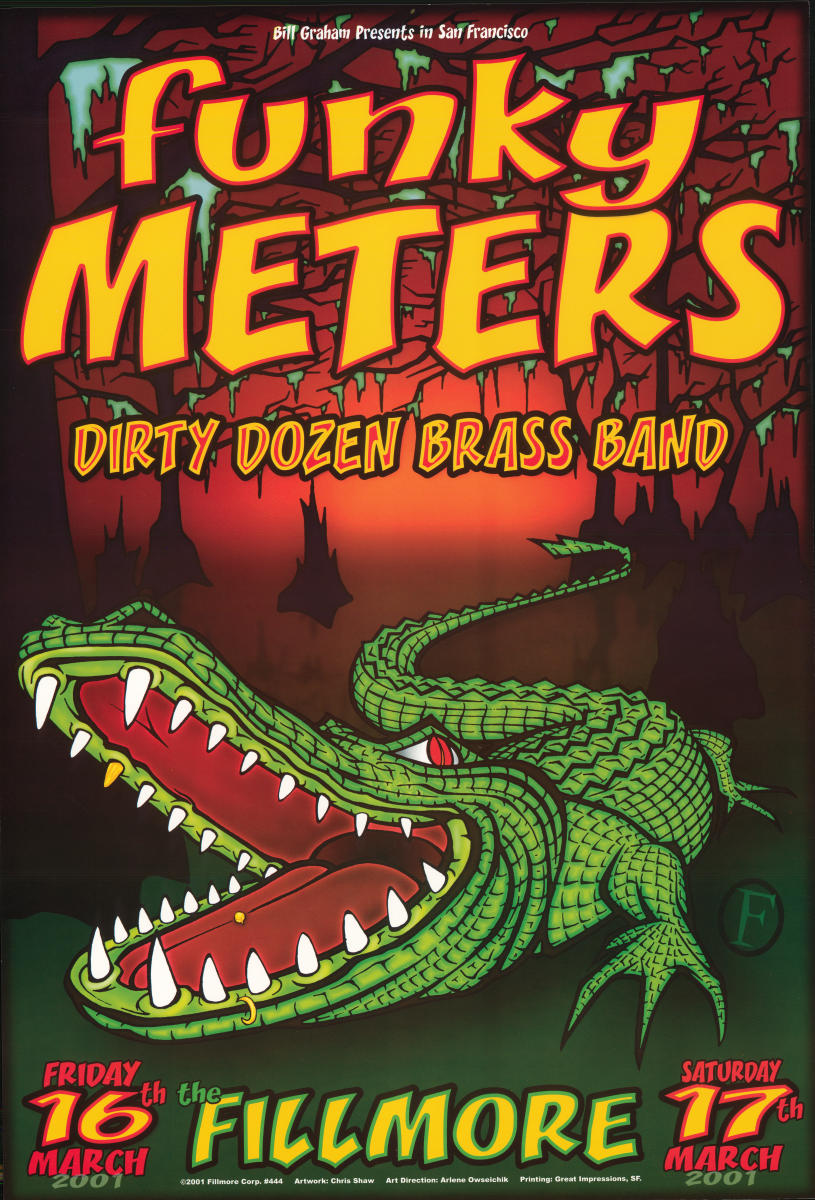 The Funky Meters Vintage Concert Poster from Fillmore Auditorium, Mar ...