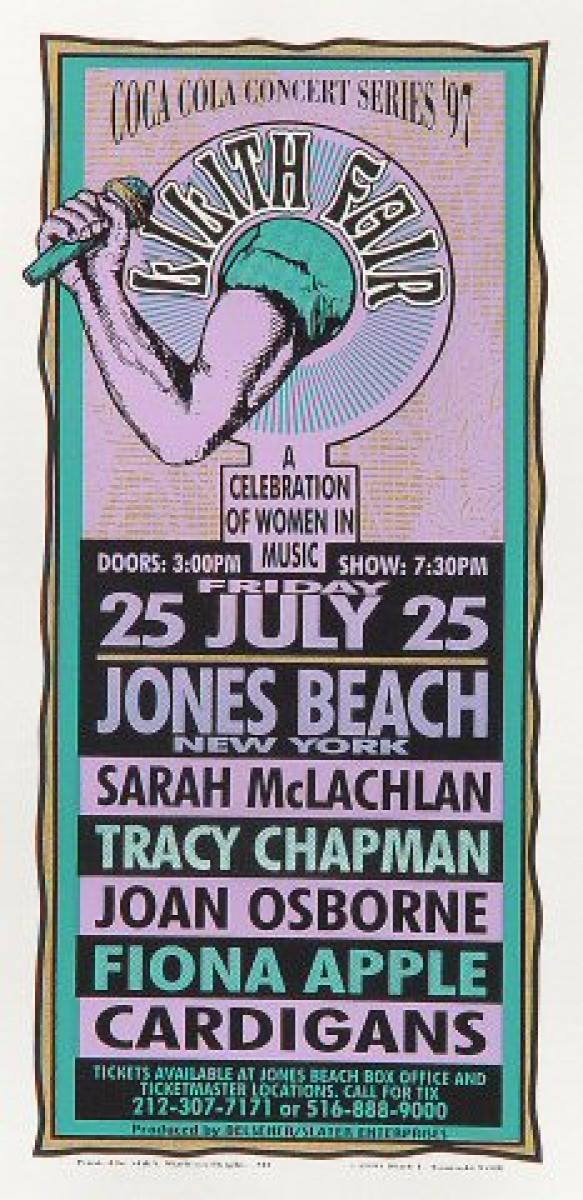 Sarah McLachlan Vintage Concert Handbill from Jones Beach, Jul 25, 1997 ...