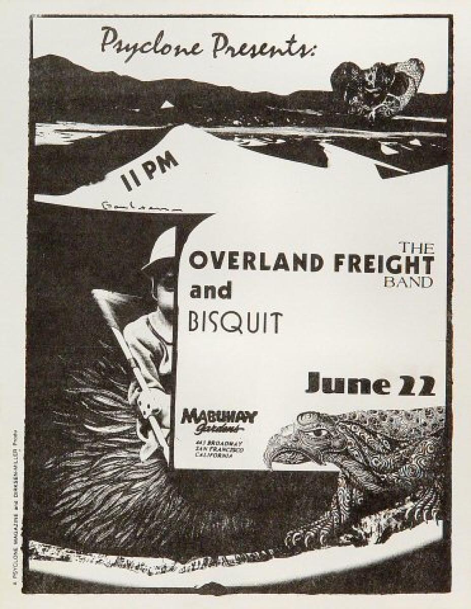 The Overland Freight Band Vintage Concert Handbill from Mabuhay Gardens ...