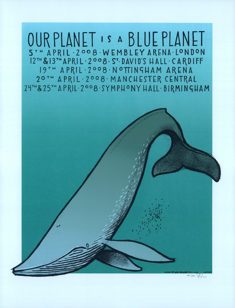 Our Planet Is A Blue Planet Vintage Concert Silkscreen from Wembley ...